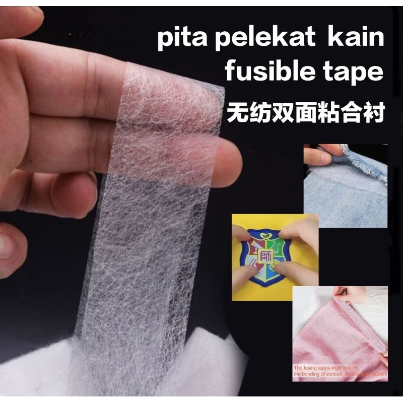 5 meter double-sided fabric adhesive tape fabric tape pita pelekat kain ...