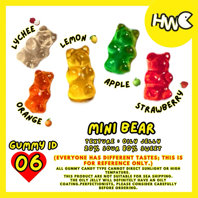 Mini Bear Gold Oily Jelly Gummi Candy Cute Candy Coklat Marshmallow ...