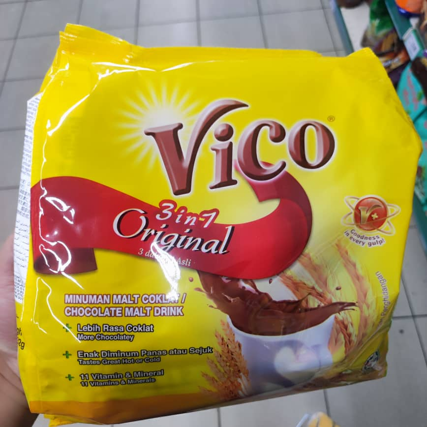 Vico 3 in 1 Original 15 Sachets Choclate Drinks Minuman Coklat | Shopee ...