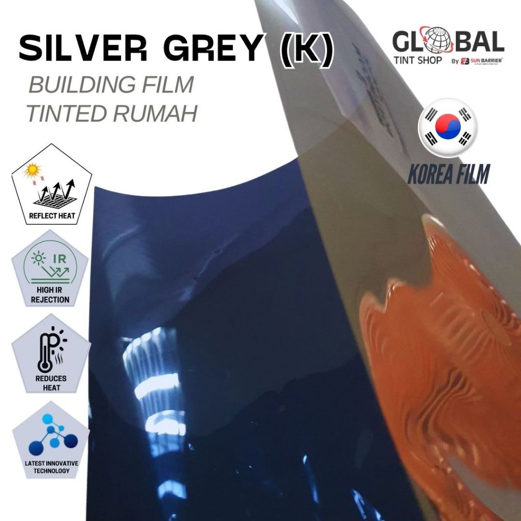 Window Tint /Tinted Rumah, Silver Grey/Perak Kelabu, Made in Korea ...
