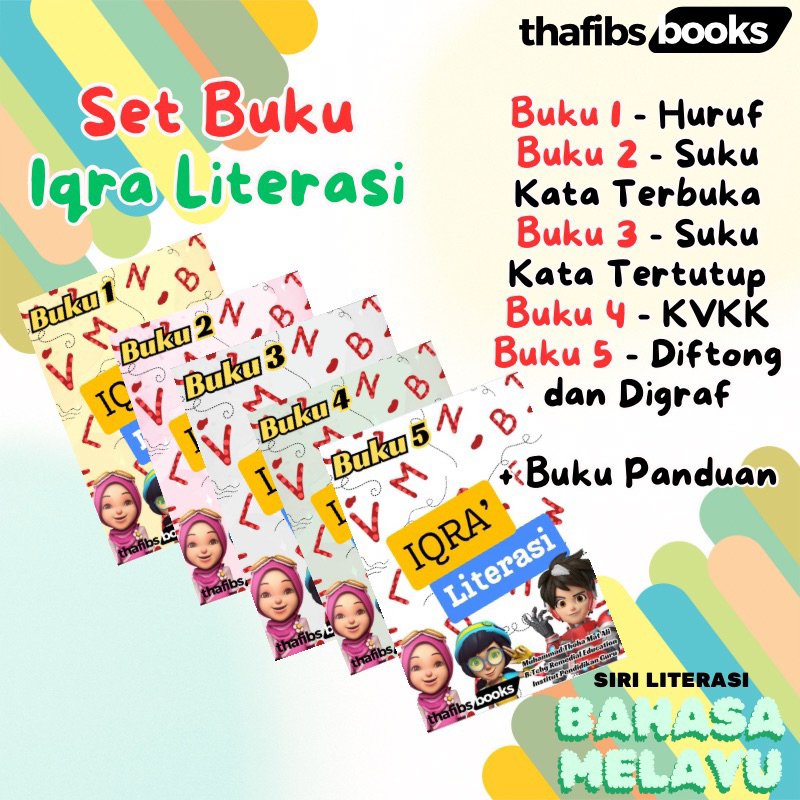 Buku Membaca Set Iqra' Literasi | Bahasa Melayu | Buku Bacaan Pra ...