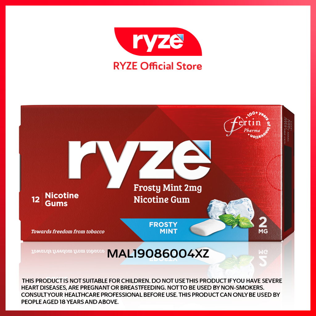 Ryze Frosty Mint Nicotine Gum 2mg | Shopee Malaysia
