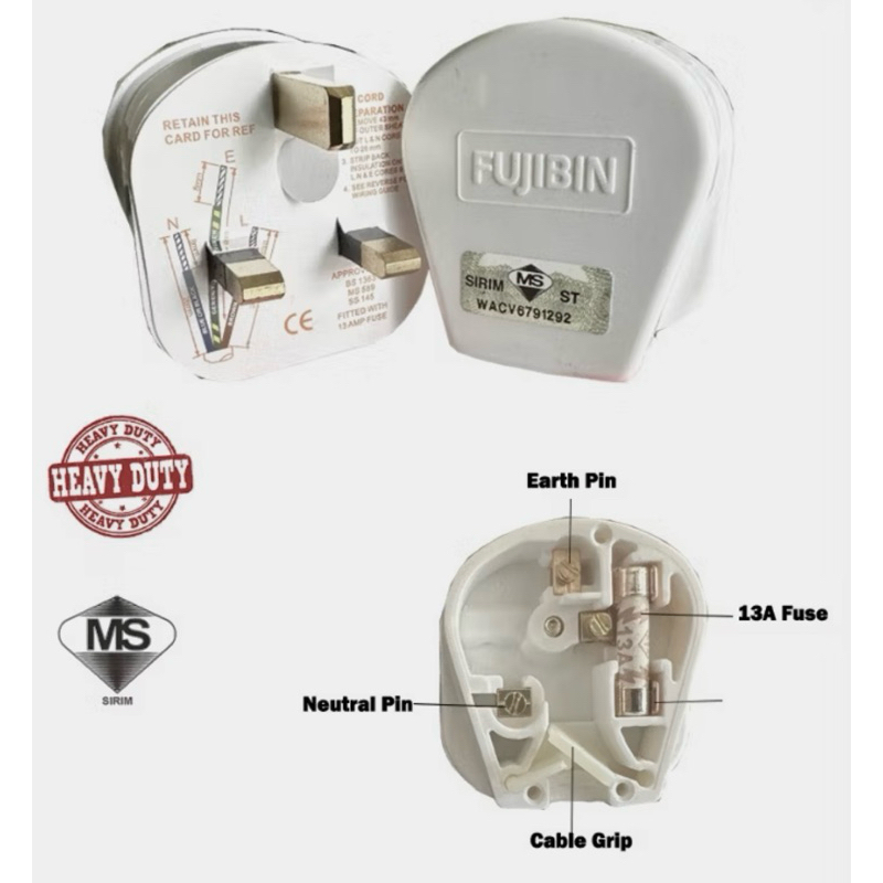 Fujibin 13A AMP:13A/250V Plug | Shopee Malaysia