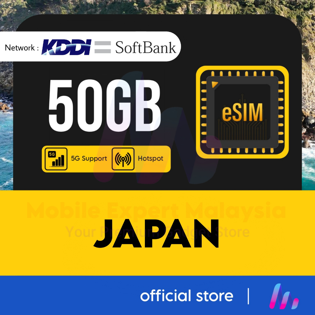 【日本 Japan eSIM】【🔥5G】【Max 50GB】【Softbank / KDDI】 Travel eSIM for Japan 日本 にほん eSim Japan Japan ...