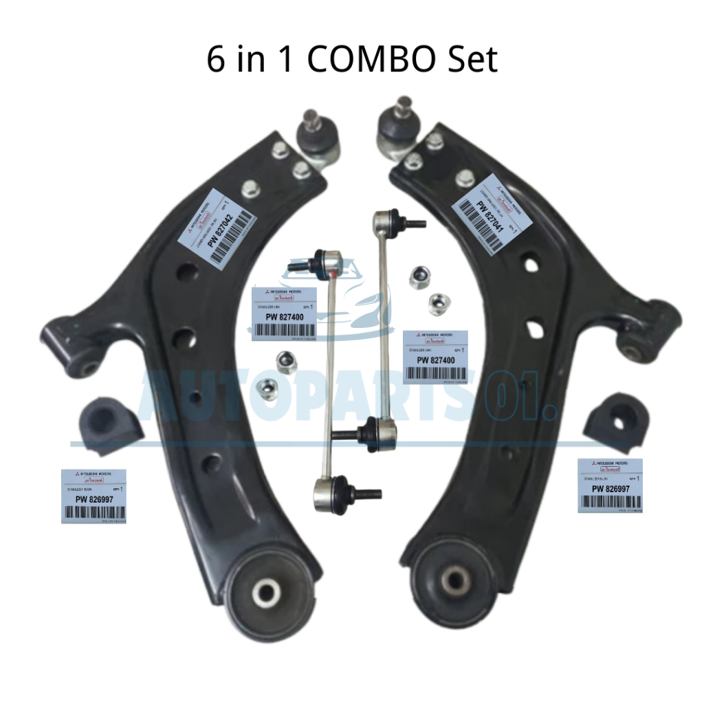 [6 IN 1 SET] Mitsubishi Front Lower Arm / Stabilizer Bush / Link ...