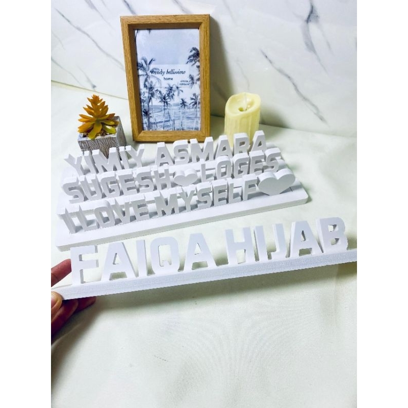 Nama Meja 3D / Name Standee Custom (tak Boleh COD) maximum 18-20 huruf ...