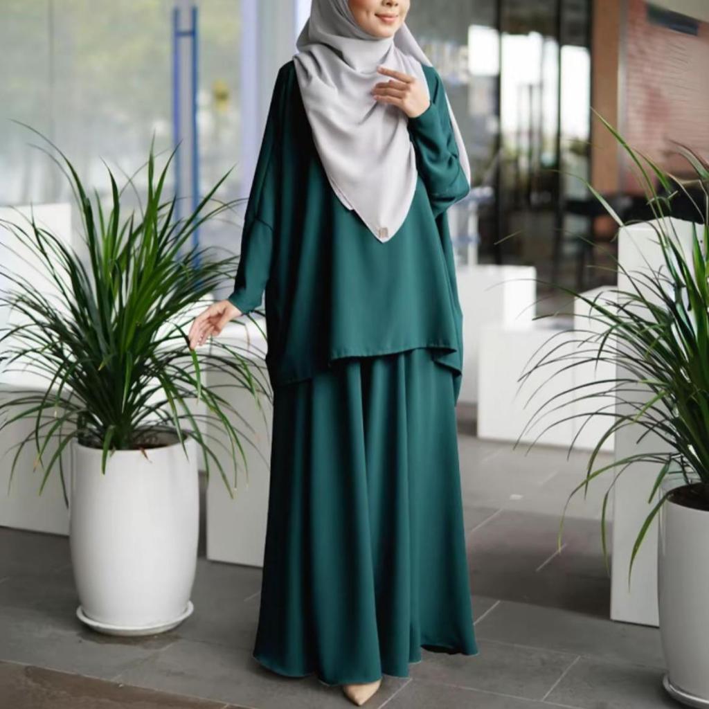 2025 ARRIVAL PRE RAYA SET ZAHEERA SKIRT IRONLESS DAN LOOSE TOP [READY ...