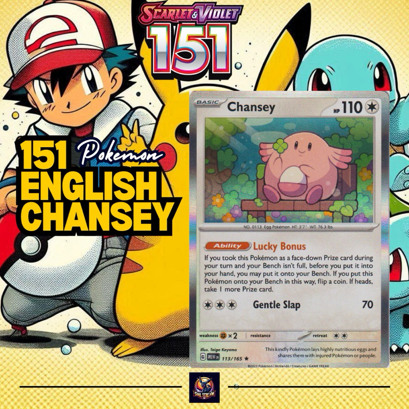 Pokemon TCG Chansey 113/165 151 English | Shopee Malaysia
