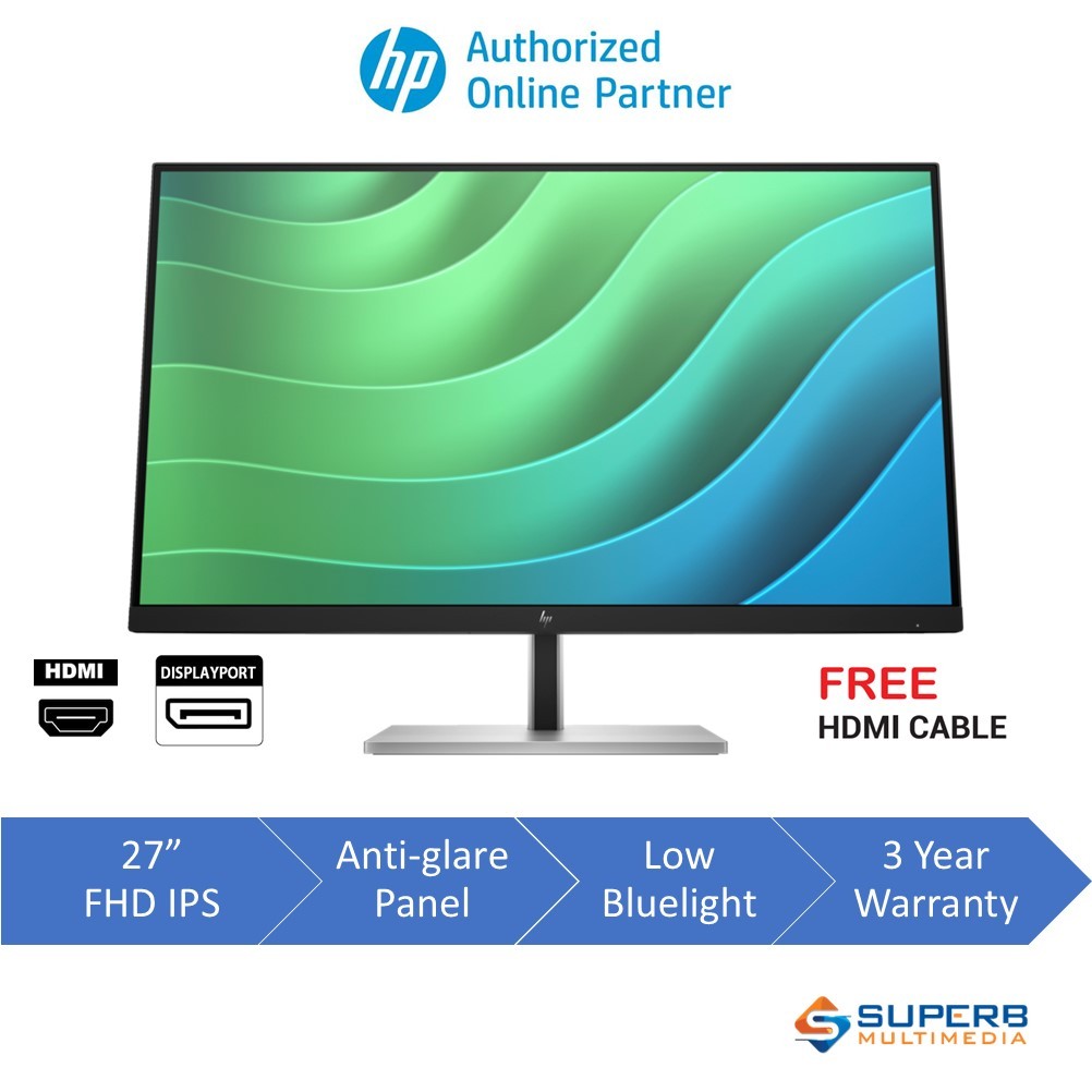 HP E27 G5 27 inch FHD Monitor (6N4E2AA) | Shopee Malaysia