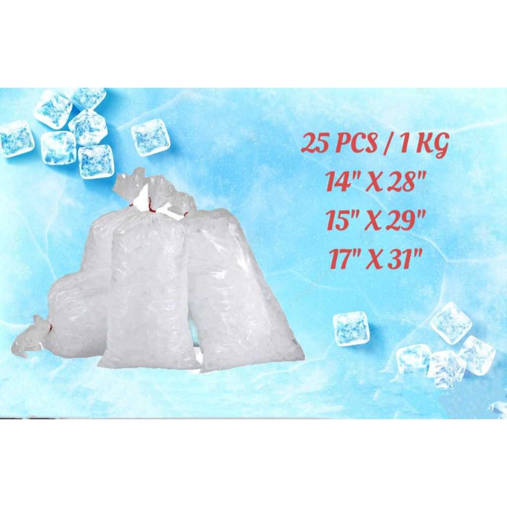 Ice Bag / Ice Cube Plastic Bag Plastik Air Batu 冰袋 1KG 14" x 28", 15" X ...