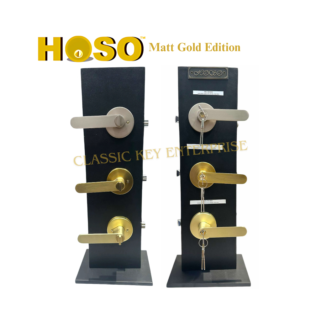 HOSO Matt Gold Tubular Lever handle Door lock (SIRIM CERTIFIED ...