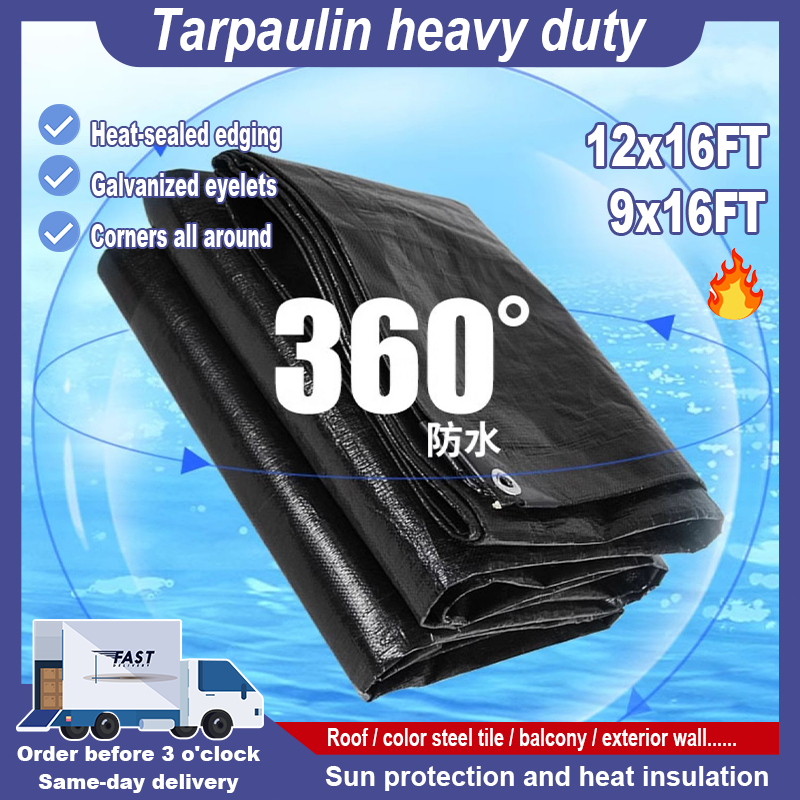 Black Tarp Tarpaulin Canopy camping kanvas 3x4 4x4 4x5 4x6M(with holes ...