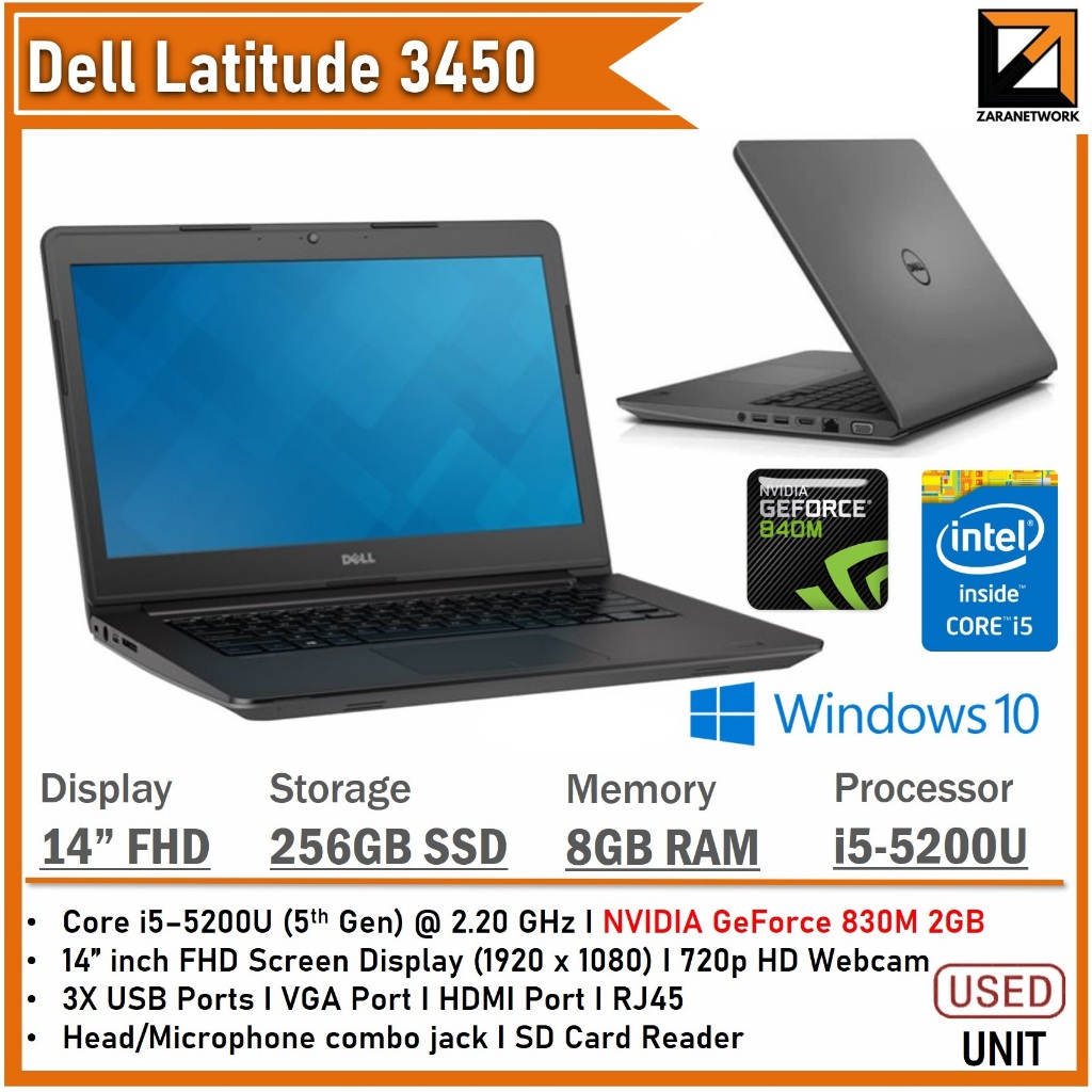 DELL LATITUDE 3450 GAMING LAPTOP (1 YEAR WARRANTY T&C) Core i5 / 5th ...