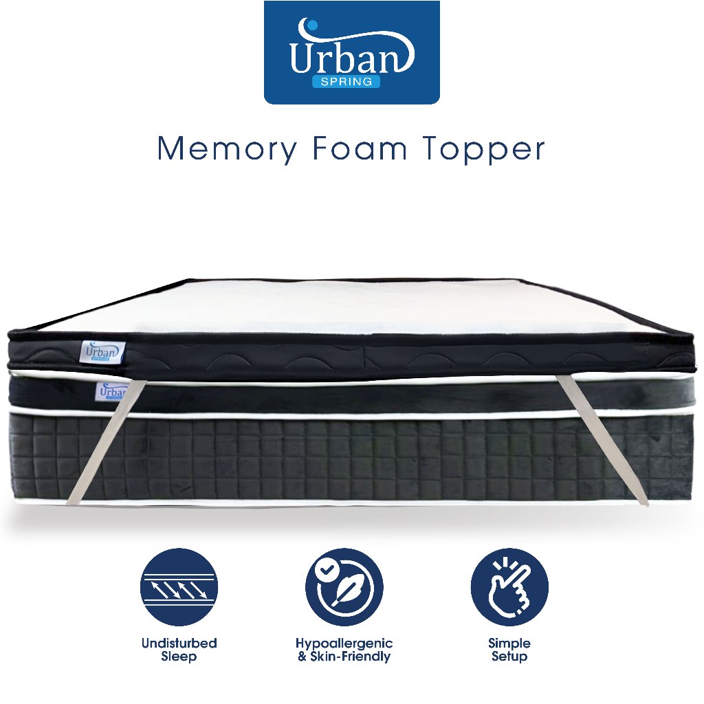 URBAN SPRING QUEEN Topper - 100% Full Memory Foam Topper | Shopee Malaysia