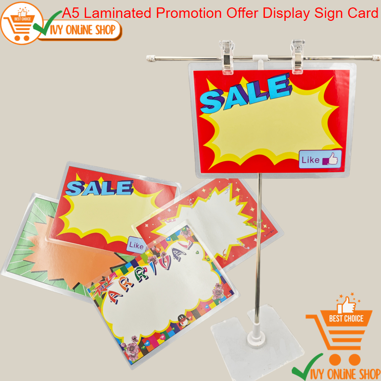 A5 Laminated Promotion Offer Display Sign Card 5pcs | Shopee Malaysia