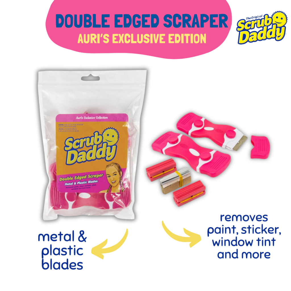 [Scrub Daddy MY] Auri's Double Edged Pink Scraper for cleaning tough ...