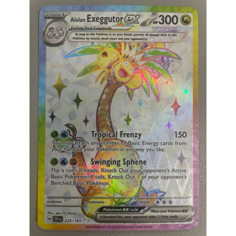 Pokemon PTCG SV08 Surging Sparks - 225/191 Alolan Exeggutor ex (Full ...