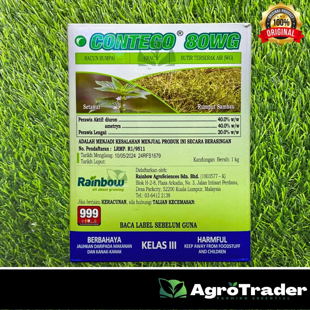 Rainbow Contego 80WG 1kg - Diuron 40.0% + Ametryn 40.0% WG Racun Rumput ...