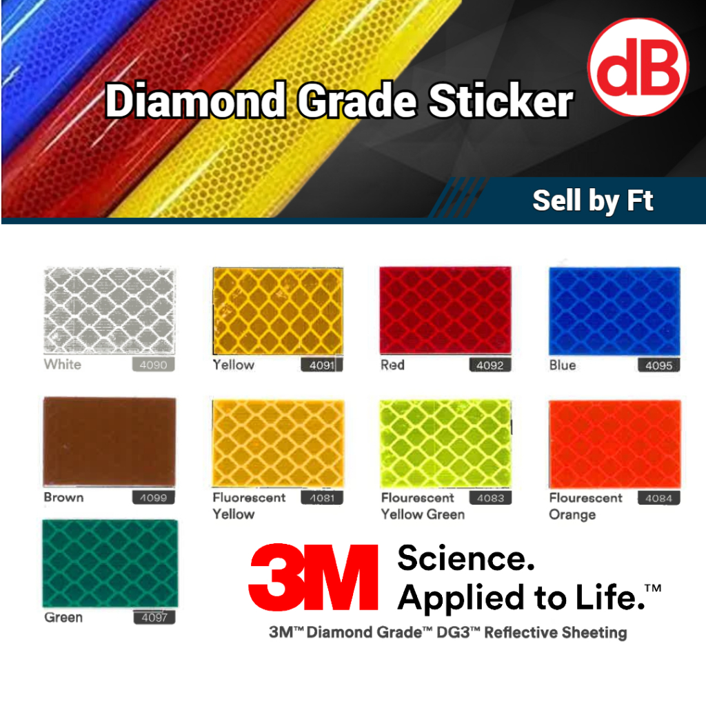 WHITE - 3M 4090 - DG3 Reflective Sheeting (12" x 1ft) | Shopee Malaysia