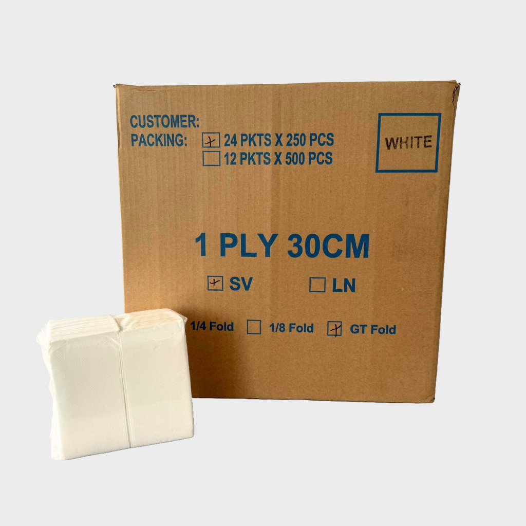 1 PLY SERVIETTE TISSUE 30CM (GT FOLD) - (24 PKTS X 250'S) | Shopee Malaysia