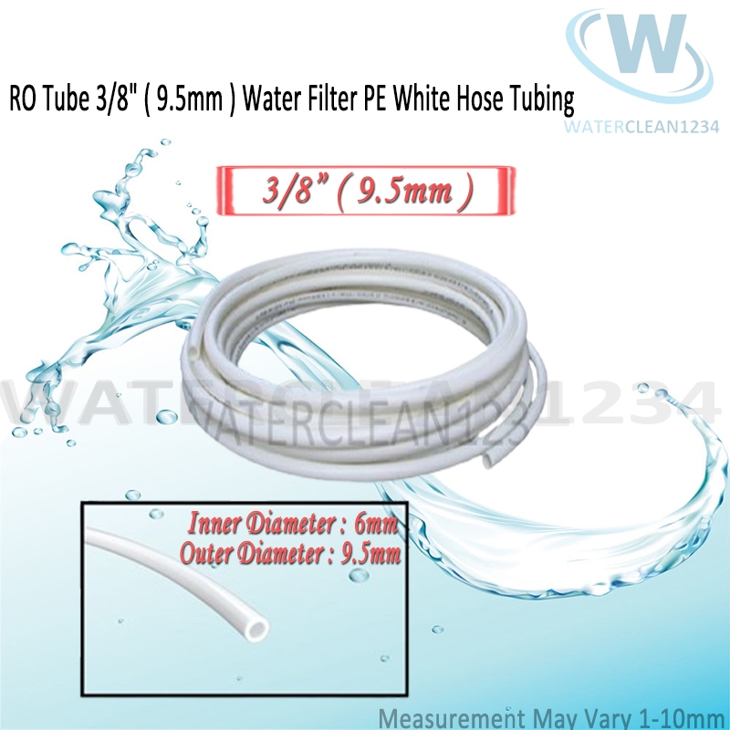 [ 2 Meter ] RO Tube 3/8" ( 9.5mm ) Water Filter Soft White Tubing ...