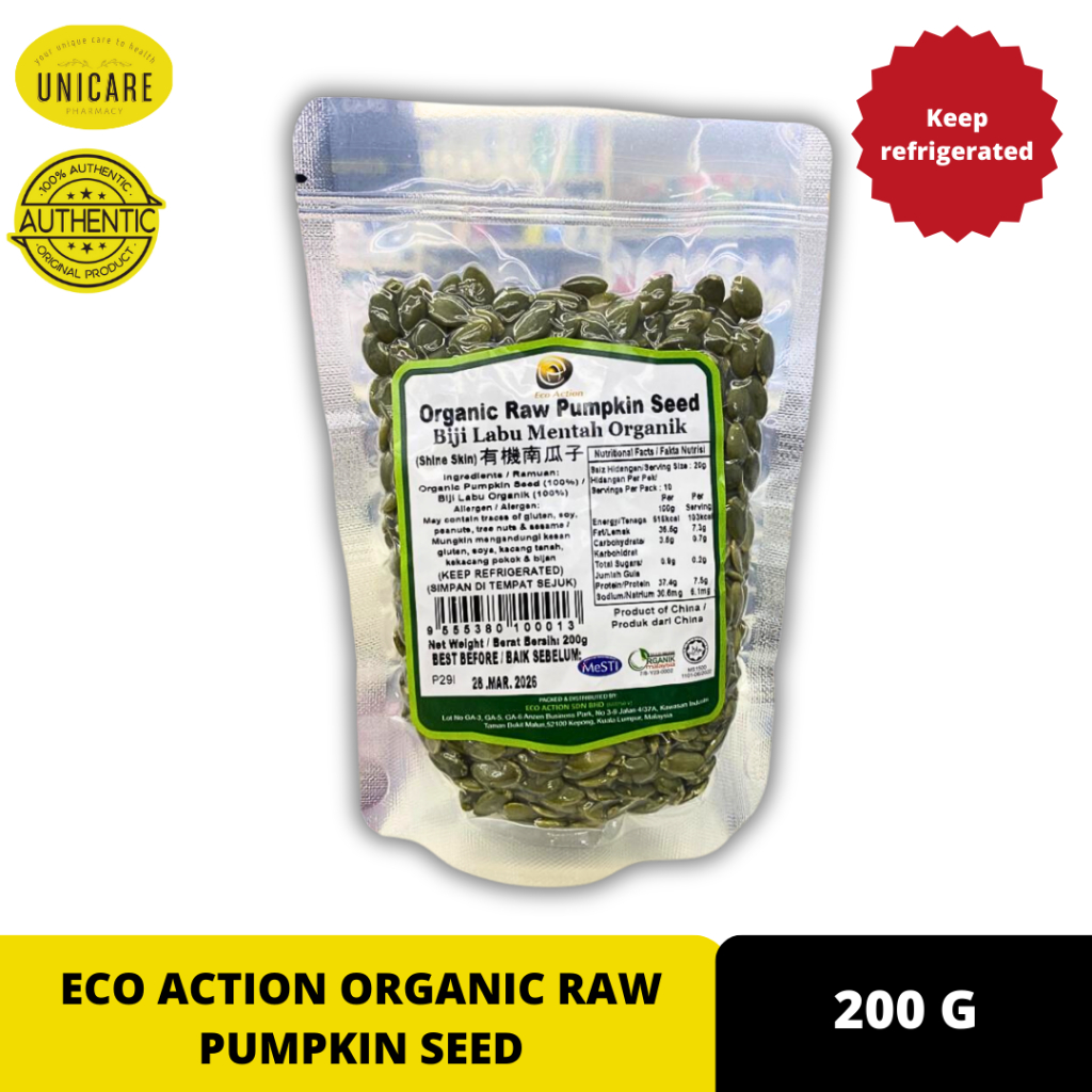 ECO ACTION ORGANIC RAW PUMPKIN SEEDS 200G | Shopee Malaysia