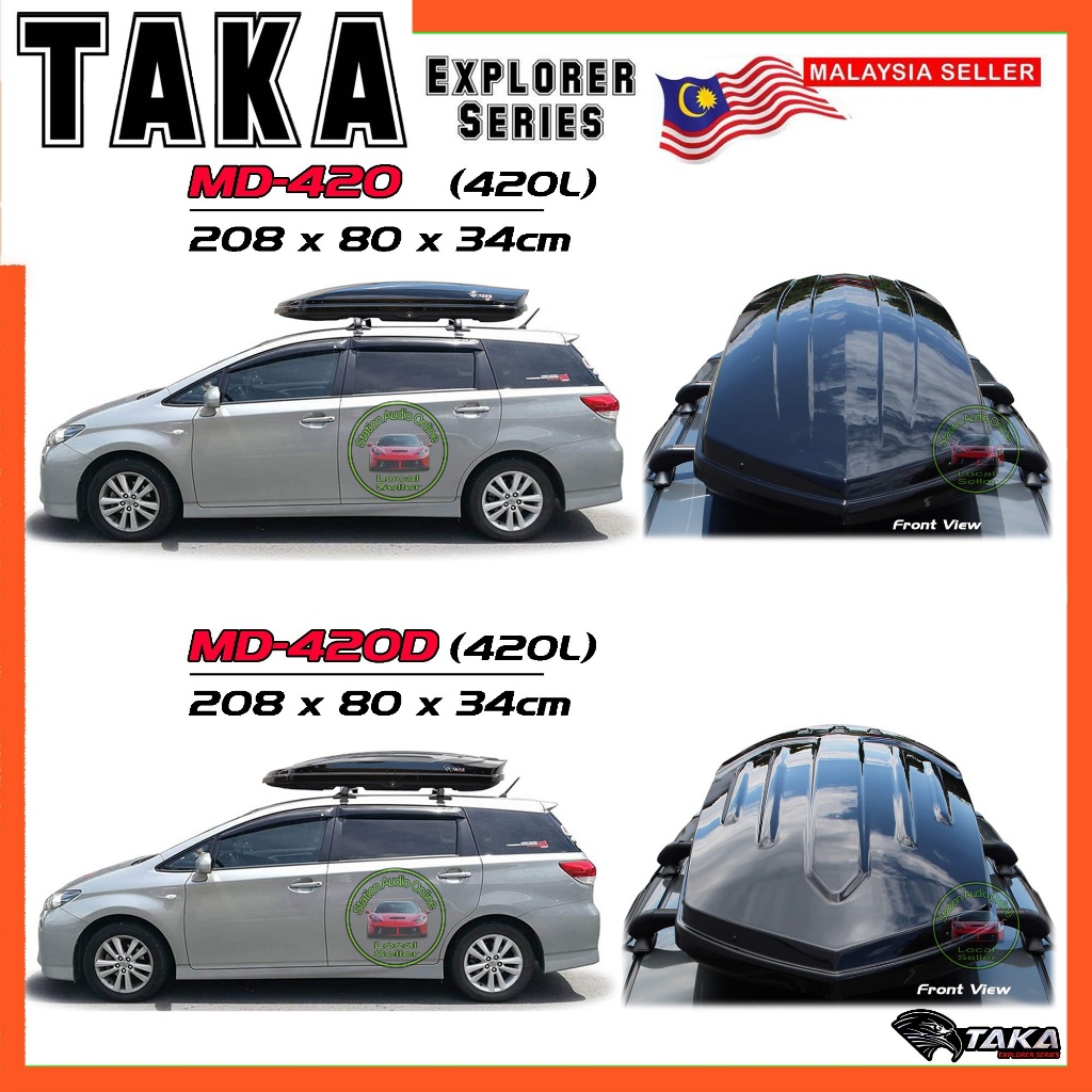 TOYOTA WISH SEPET TAKA ROOFBOX (MD420 / MD420D) WITH UNIVERSAL RACK ...
