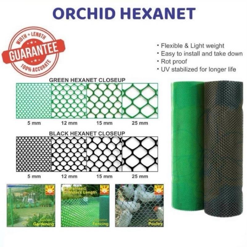 [1m x 25m] PVC Plastic Netting / Jaring Plastik Kebun Sangkar / Hexanet ...