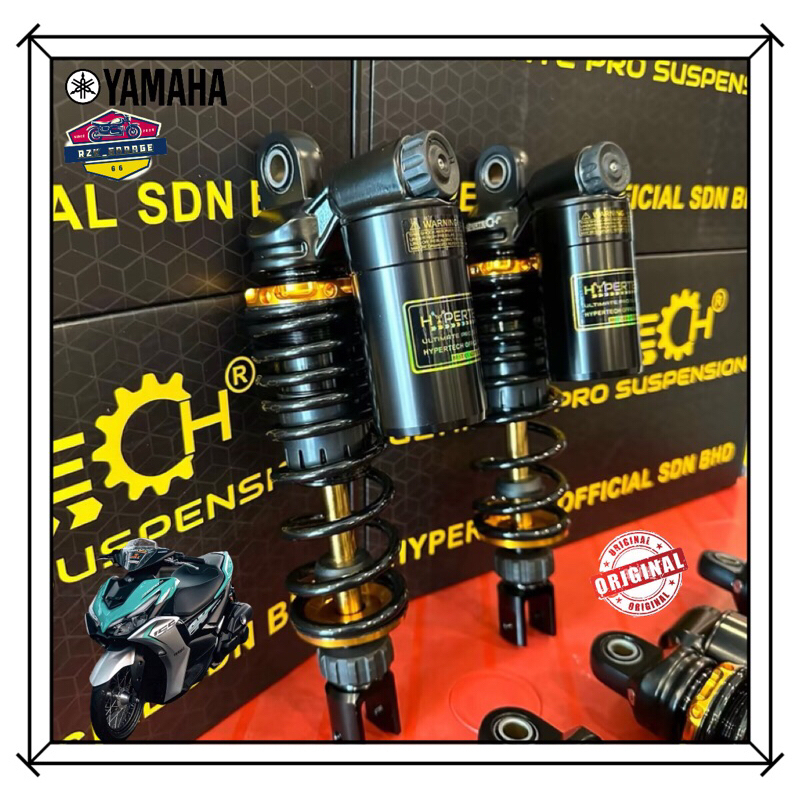 YAMAHA NVX155 ABS V1 V2 V3 HYPERTECH 100% ORIGINAL ABSORBER 305MM BLACK ...