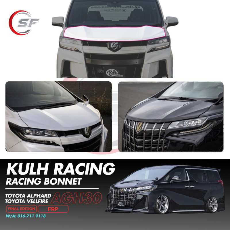 Toyota Alphard AGH30 Kulh Racing Style Bonnet FRP Material Not Included ...