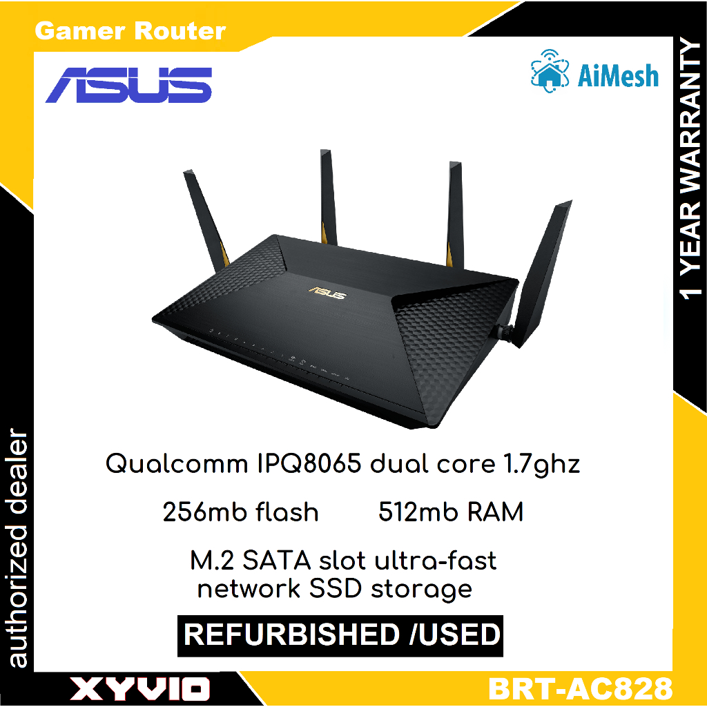 ASUS BRT-AC828 AC2600 Dual-WAN VPN Wi-Fi Router (Refurbished / Used ...