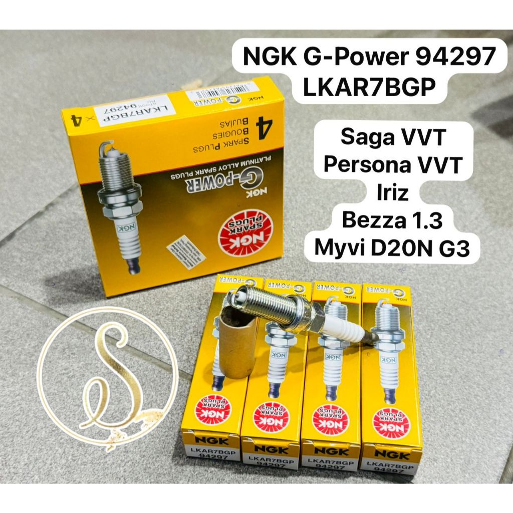 （100% ORIGINAL) NGK LKAR7BGP 94297 4PCS IRIZ PERSONA VVT SAGA VVT BEZZA ...