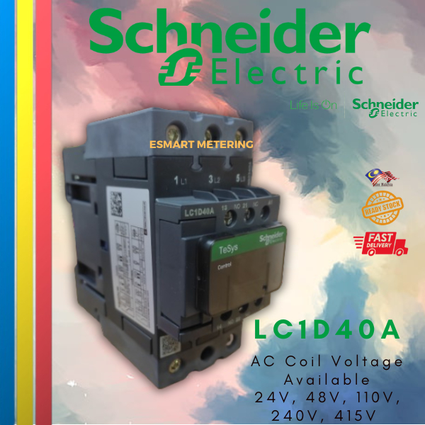 Schneider TeSys D LC1D40A AC Coil 24 , 48 , 110 , 240 , 415V Contactor ...