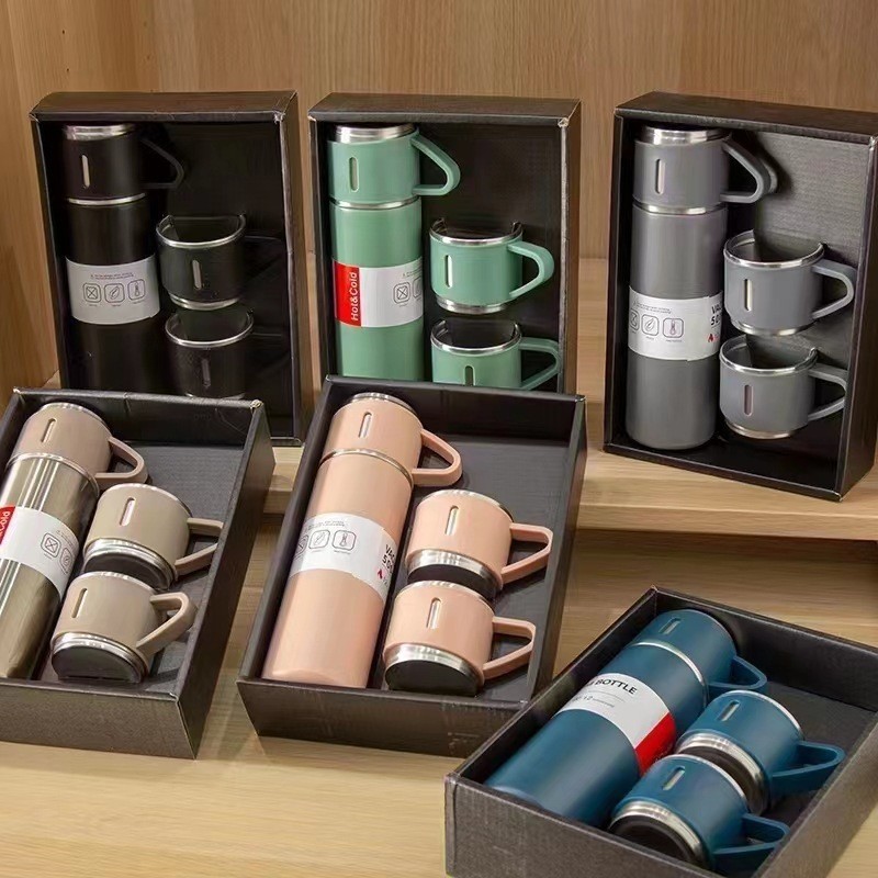 Vacuum Flask 3 in 1 SET Creative Vacuum Cup Set 500ml 304 Stainless ...