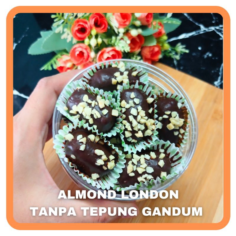 Kuih Raya Biskut Almond London Dengan Dark Coklat Tanpa Tepung Gandum ...