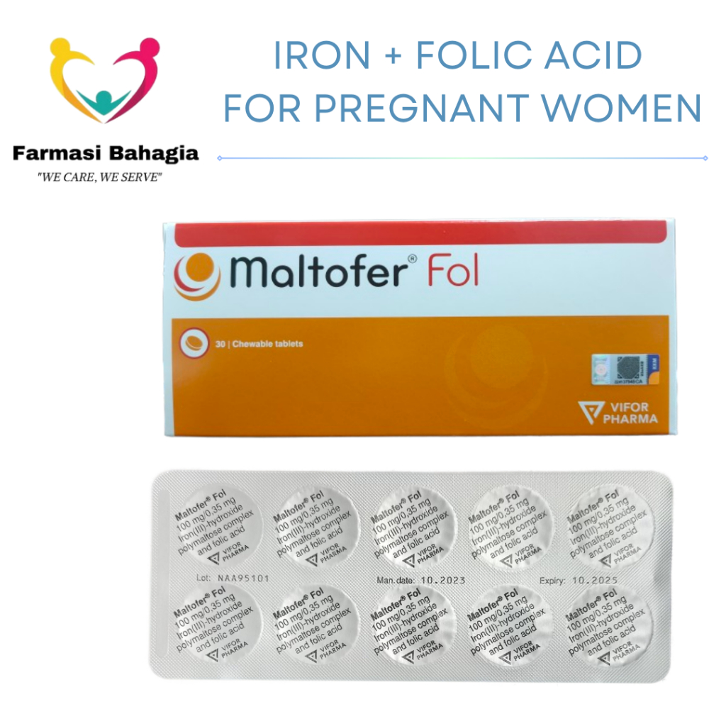 [ Exp 10/2025 ] MALTOFER FOL VITAMIN IRON FOLIC ACID CHEWABLE TABLET ...