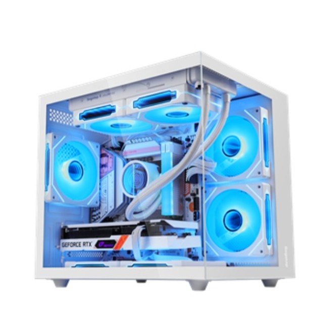 Segotep Brave W1 BLACK WHITE MATX Casing Tempered Glass Compact PC Case ...