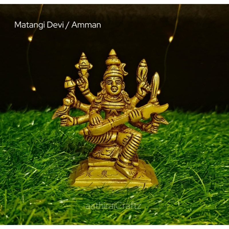 Matangi Devi / AmmanBrass Antique Finish Goddess Matangi Amman Brass ...