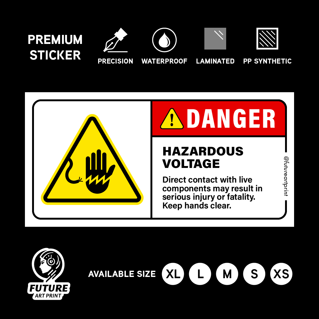 Hazardous Voltage. Safety Sticker. Warning Caution Danger Sign Label ...