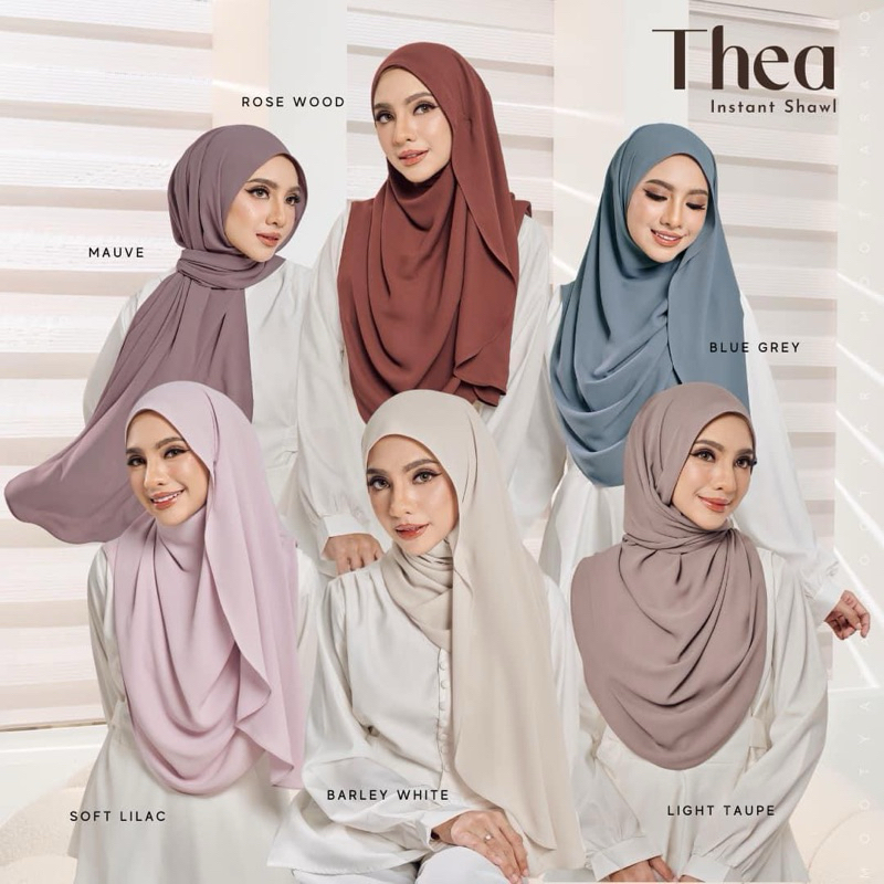 Thea Plain Instant Shawl Hijab MOOTIARA Instant Shawl Adjustable Sekali ...