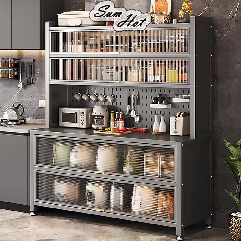 Rak Dapur Kitchen Spice Rack Storage Organizer with Wheel Dining ...