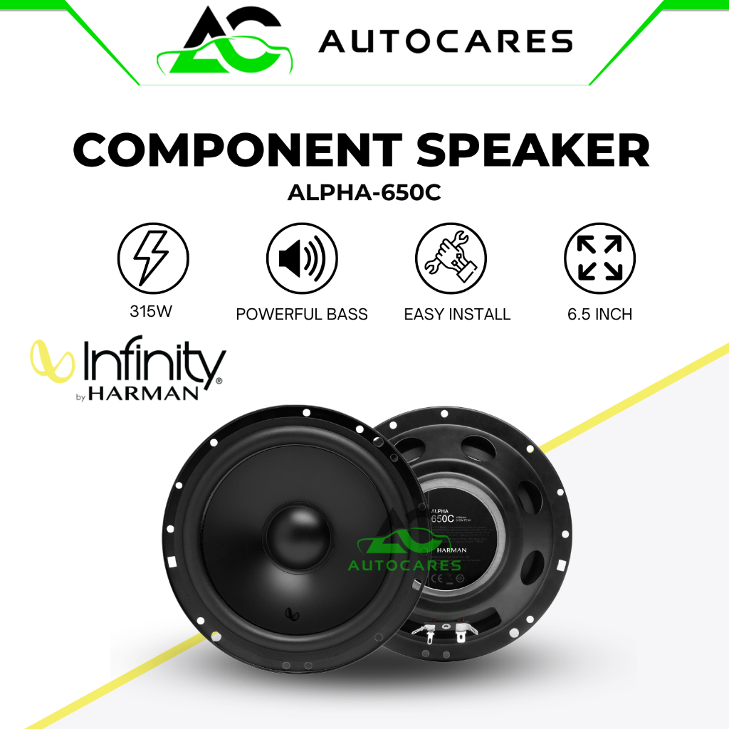 INFINITY Alpha 650C 6.5" 2-Way Component Speaker System 315W | INFINITY ...