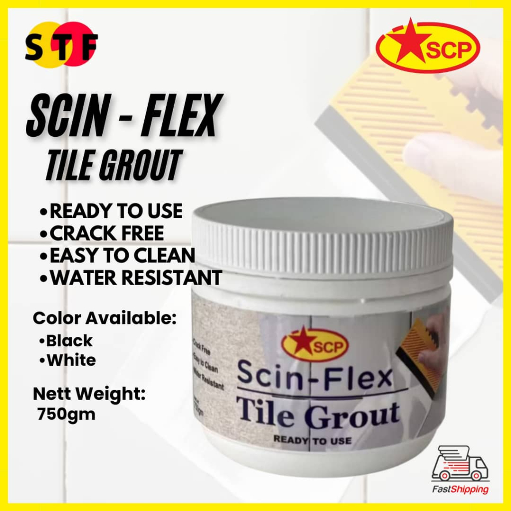 SCP SCIN-FLEXTILE GROUT 750GM (WHITE) GUM TILES (READY USE) | Shopee ...