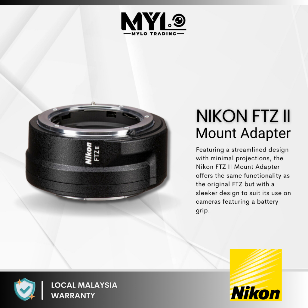 Nikon FTZ 2 / FTZ II Mount Adapter for Z 7 II / Z 6 II / Z 5 / Z 50 ...