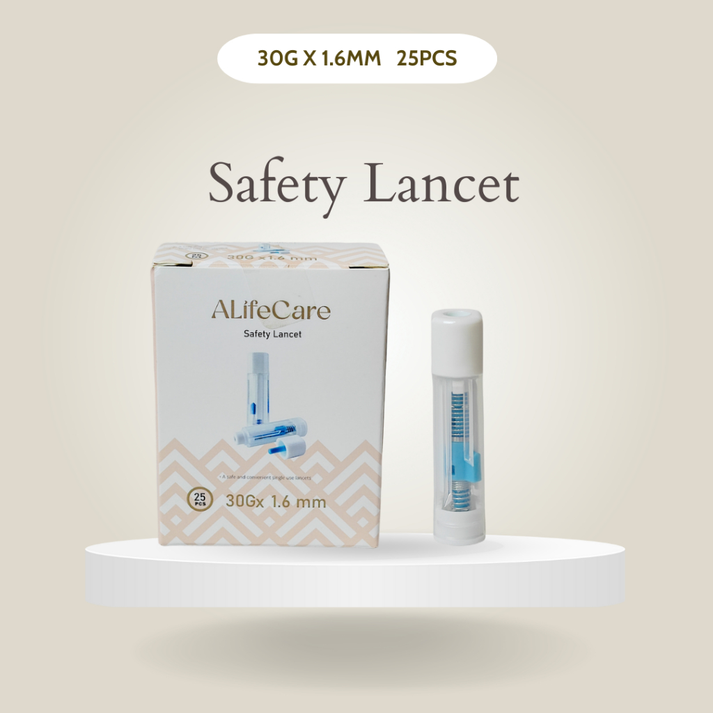ALifeCare Safety Lancet 25pc 30Gx1.6mm Special designed tri-bevel ...