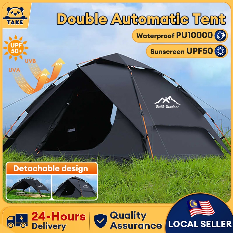 TAKE Khemah Camping Tent Waterproof 3/4 Person Outdoor Khemah Tidur ...