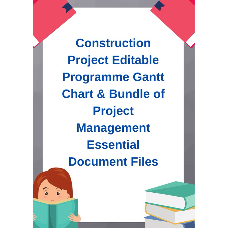 Construction Project Editable Programme Gantt Chart & Bundle of Project ...