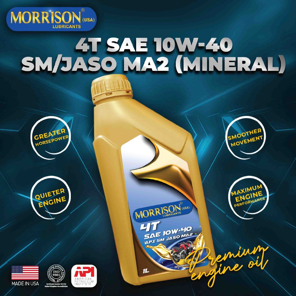 MORRISON MOTORCYCLE 10W-40 SEMI SYNTHETIC 4T NANO TECHNOLOGY FUEL SAVER ...