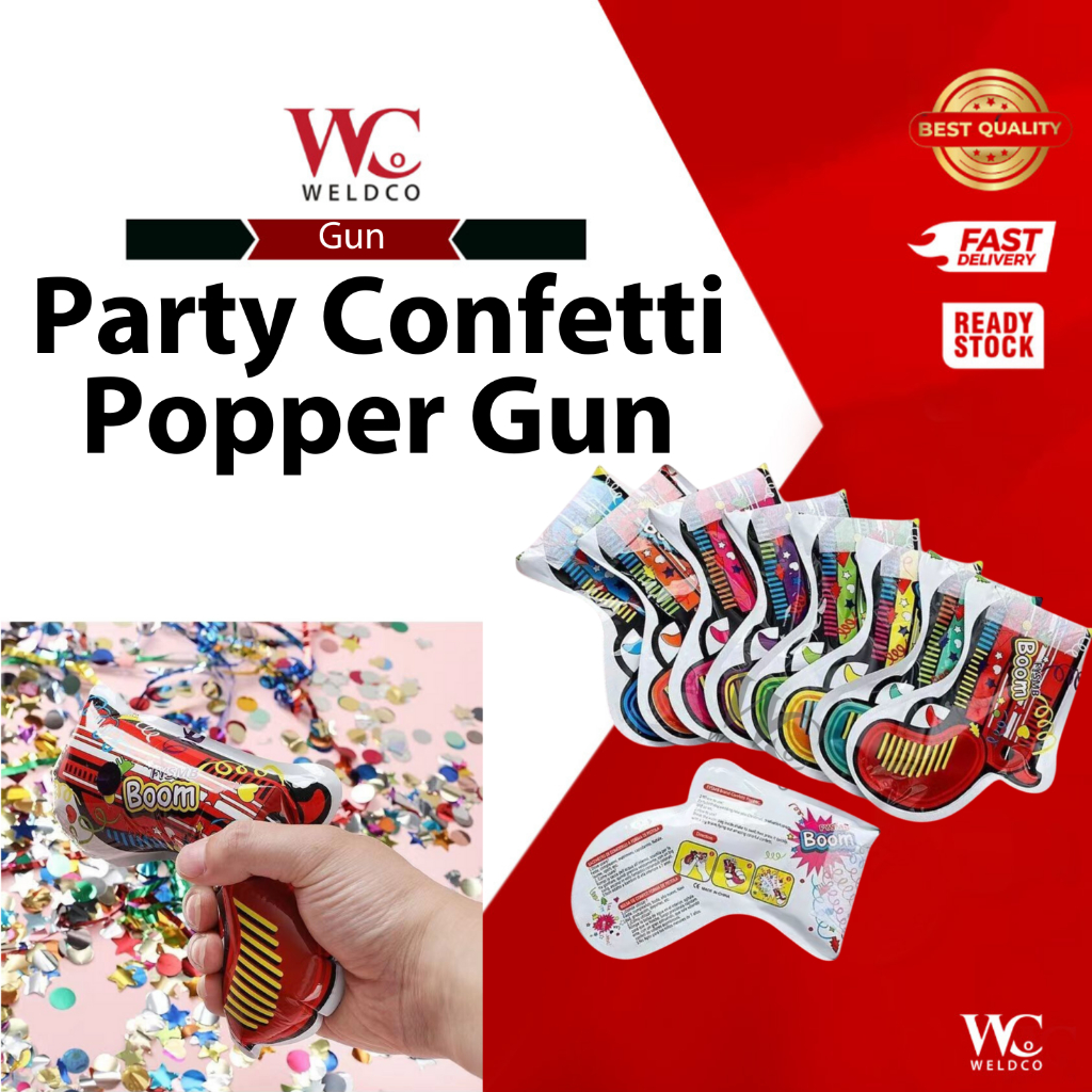 [SHIP IN 24 HRS] Party Confetti Popper Gun /Welding Deco / Party Deco ...