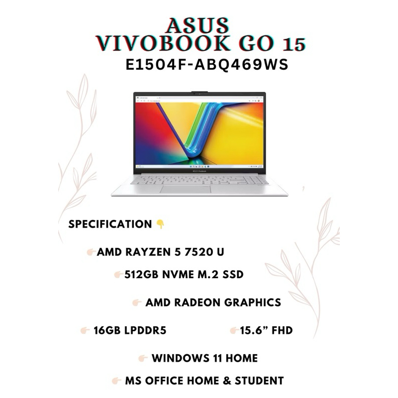 Asus Vivobook Go 15 ( E1504F-ABQ469WS) | Shopee Malaysia